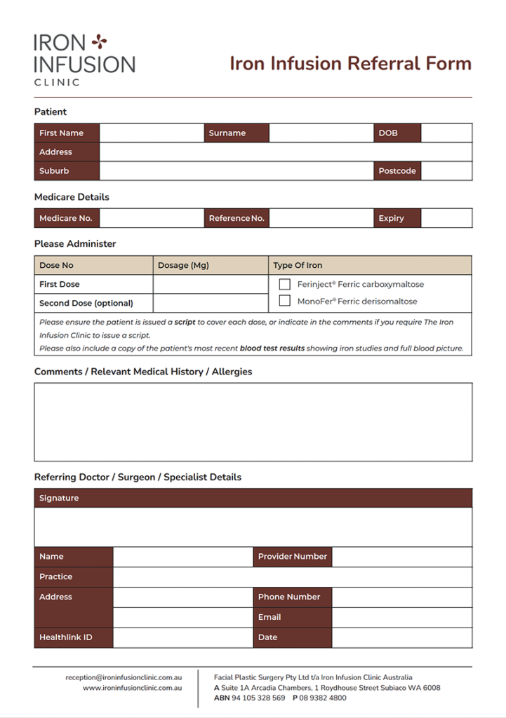 Doctor Resources - Iron Infusion Clinic